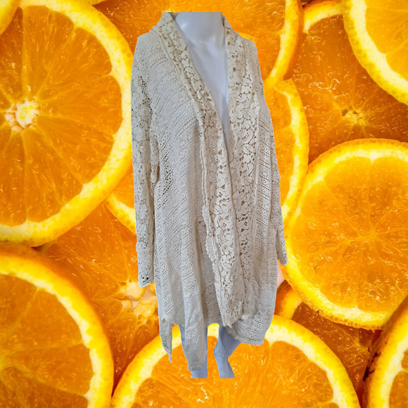 Johnny Was | Sweaters | Johnny Was Lace Crochet Open Front Off White ...